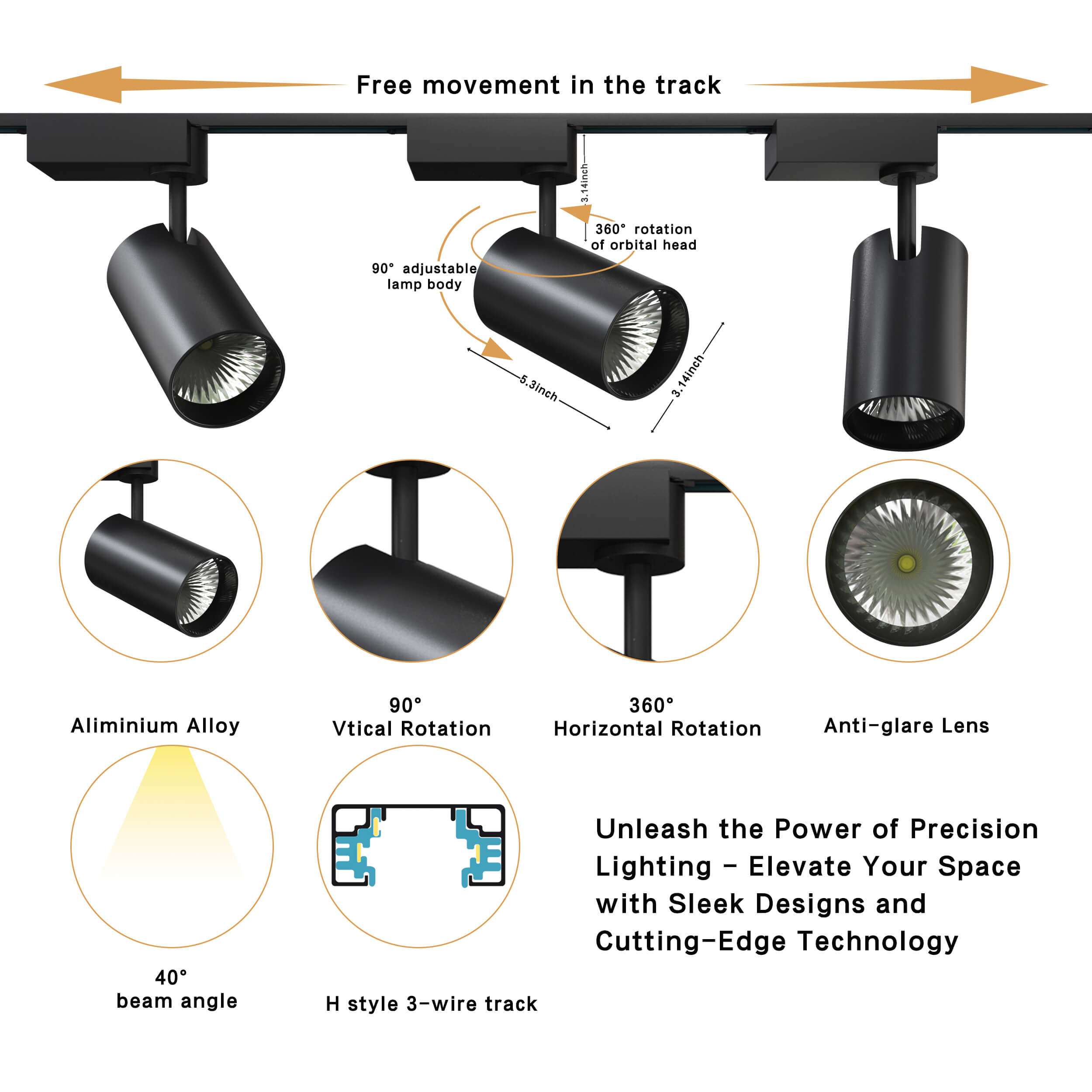 EzeeLum 3000K LED Track Lighting Kit - Perfect for Restaurants, Cafes ...